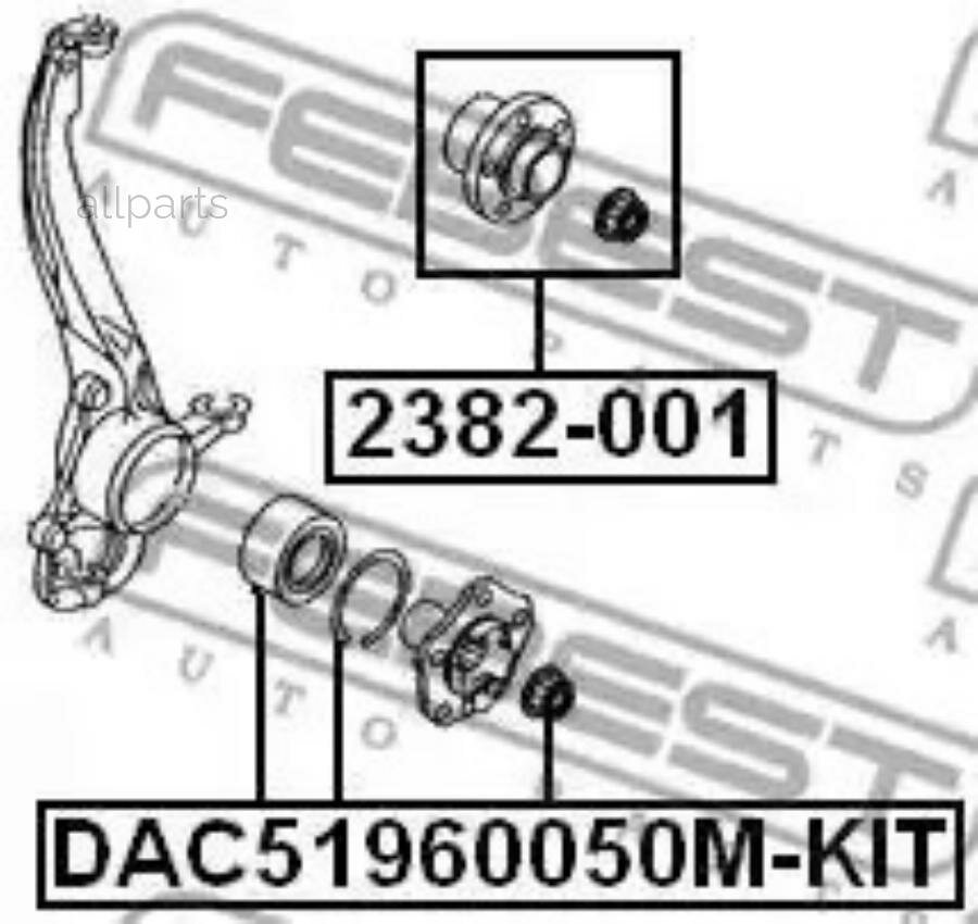 FEBEST 2382-001 Ступица front and rear