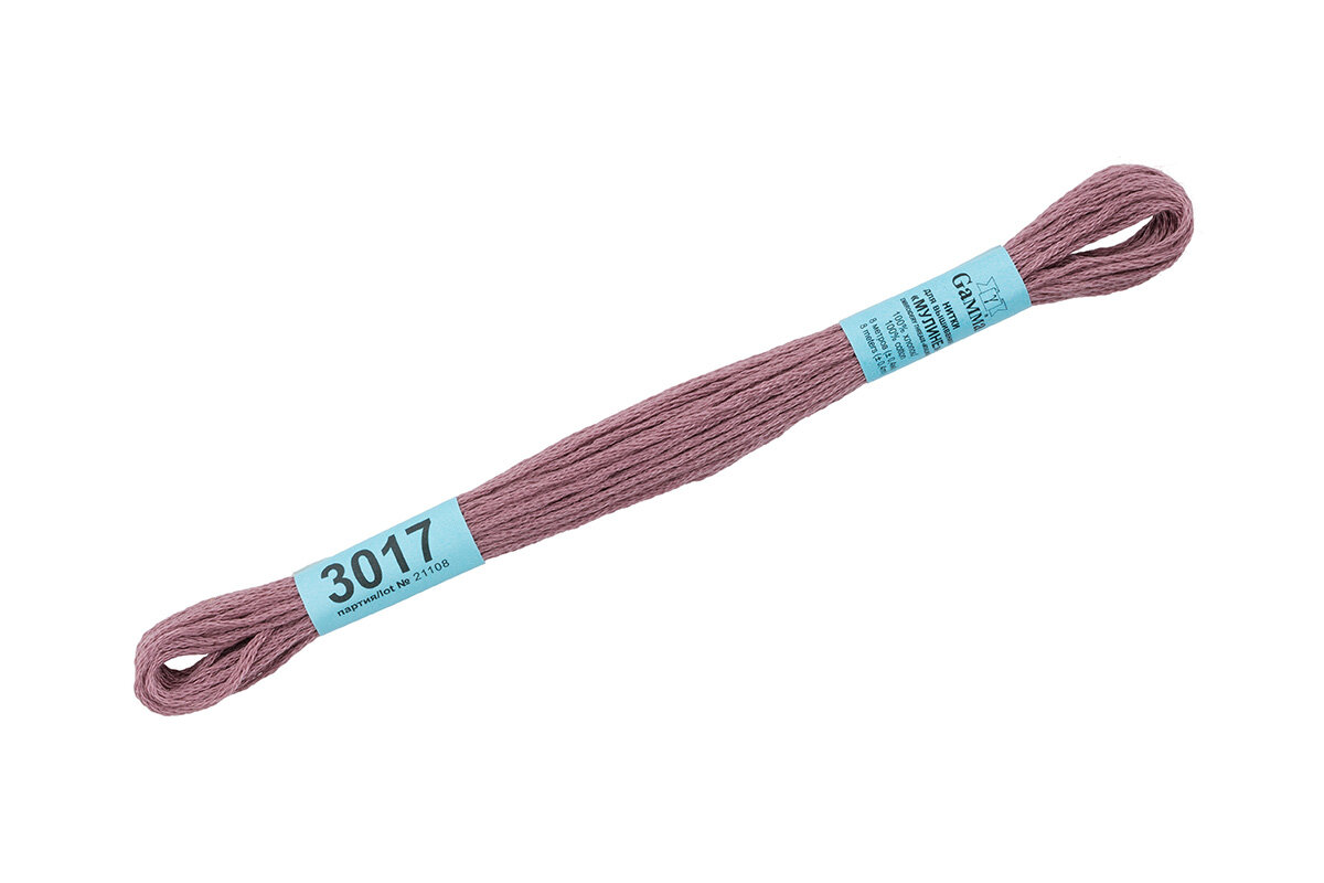 Мулине GAMMA нитки для вышивания 8м. 3017 оливковый, 1 штука.