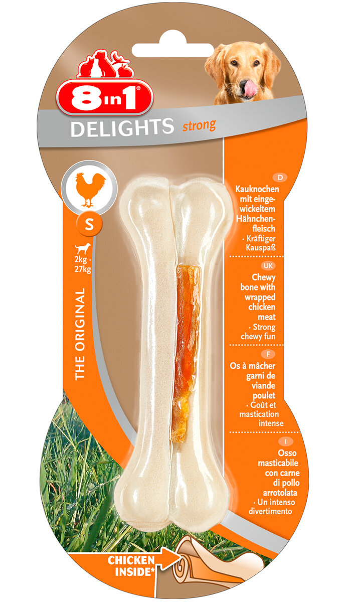 Лакомство 8 IN 1 DELIGHTS S для собак маленьких и средних пород косточка 11 см (1 шт)
