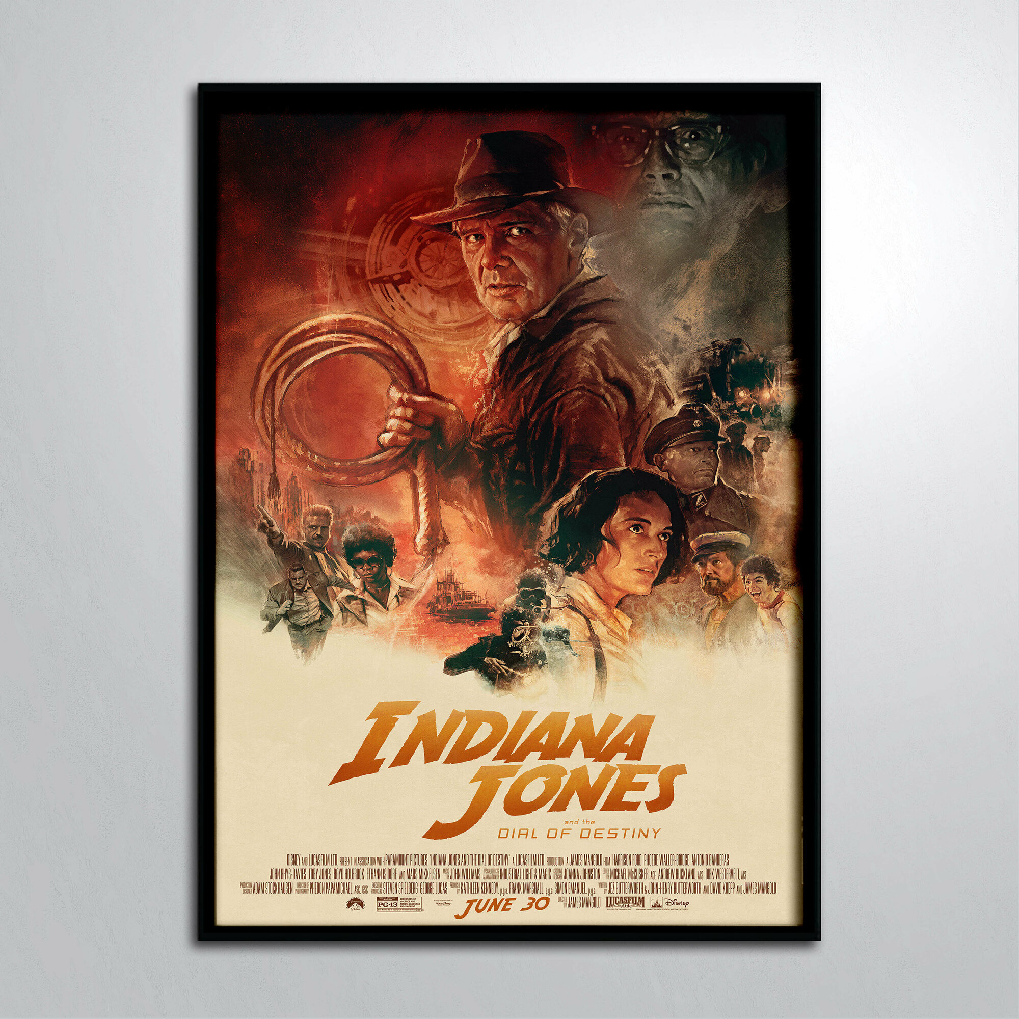 Постер без рамы/Индиана Джонс и колесо судьбы Харрисон Форд Рисунок Indiana Jones and the Dial of Destiny