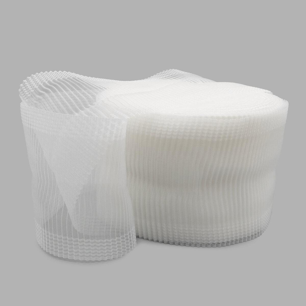 Лента декоративная гофре, Красная лента, С1692, 11см*50м (белый)