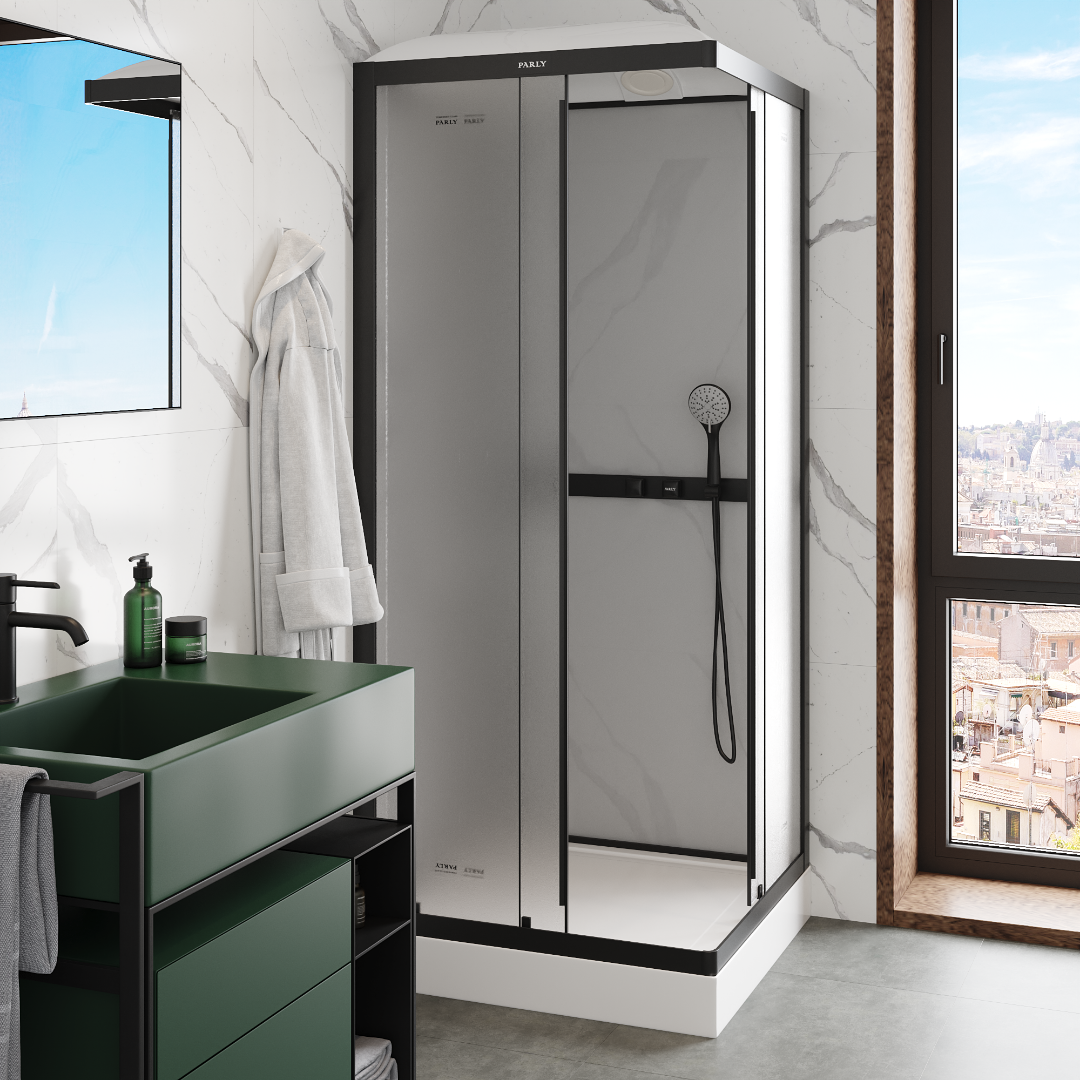 Душевая кабина Parly Frost 80х80 FQ811B стекло матовое, профиль черный