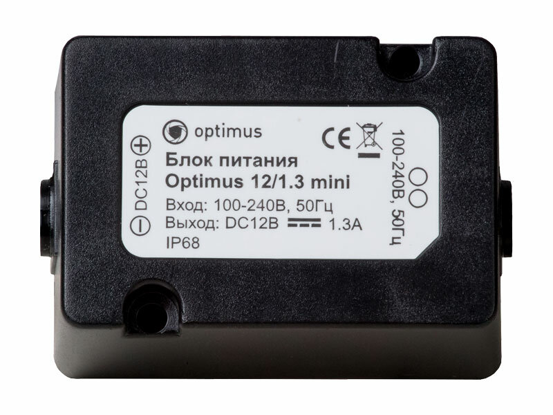 Блок питания для видеонаблюдения Optimus 12V 1.3A 15W 12/1.3 mini