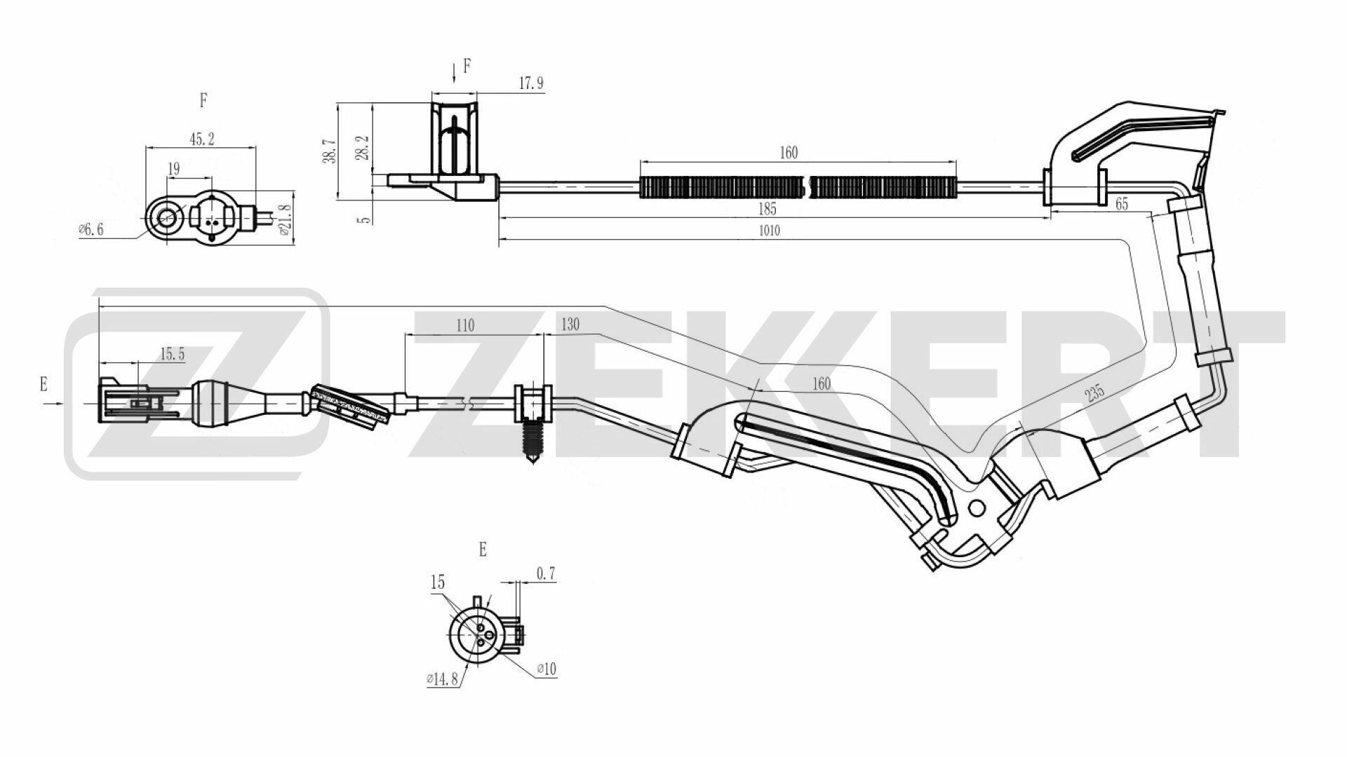 Датчик ABS передн. лев. Mazda Tribute 00- Ford Escape 01- Zekkert арт. se-6202