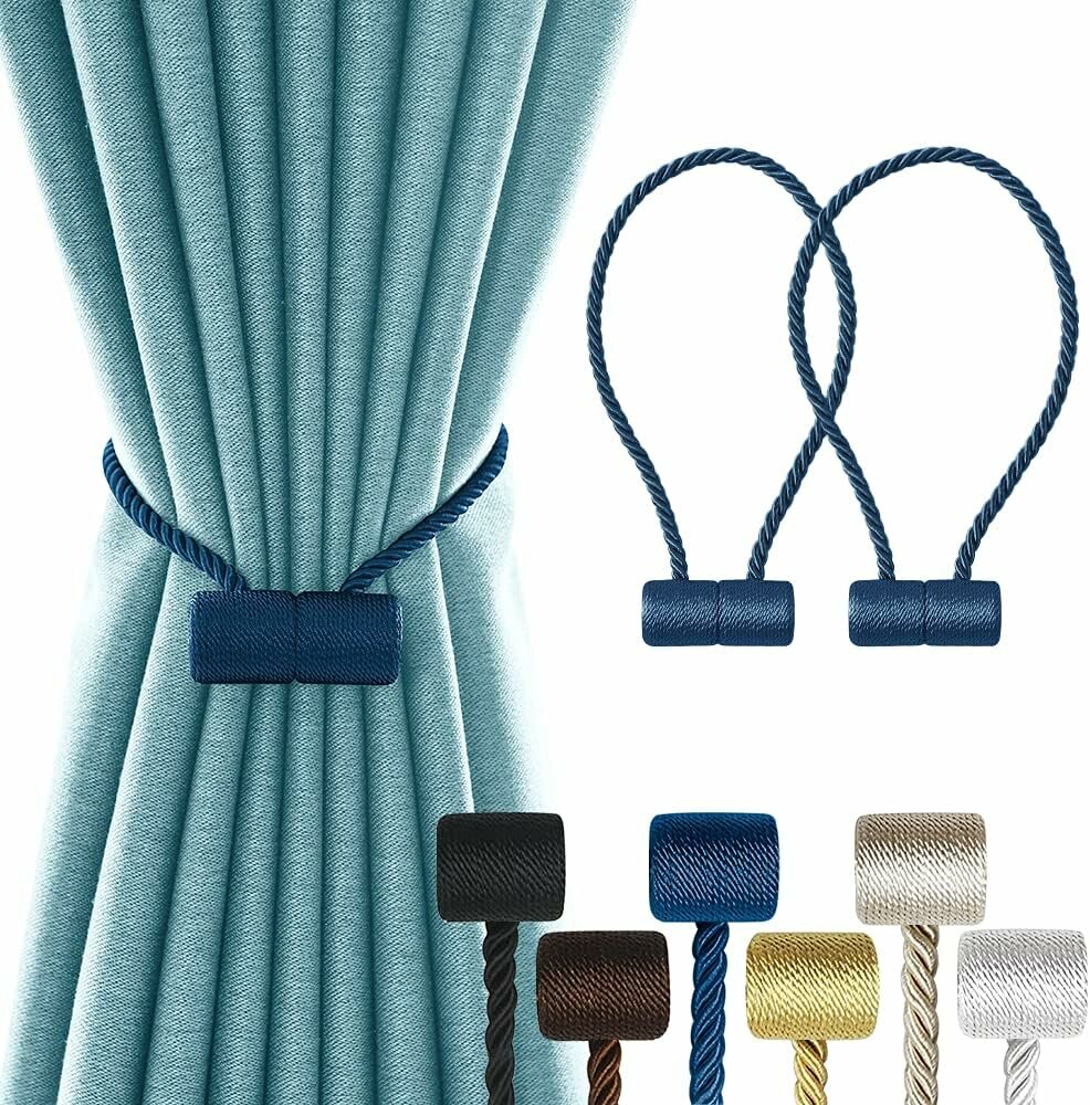 Подхваты для штор на магнитах, 2шт, цвет синий Navy Blue