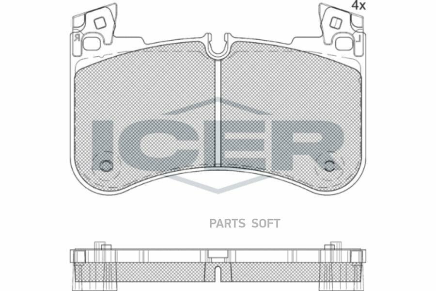 ICER 182366 Колодки торм. диск. передние LAND ROVER DISCOVERY (L462) (09/16-) RANGE ROVER (L405) (08/12-) ()