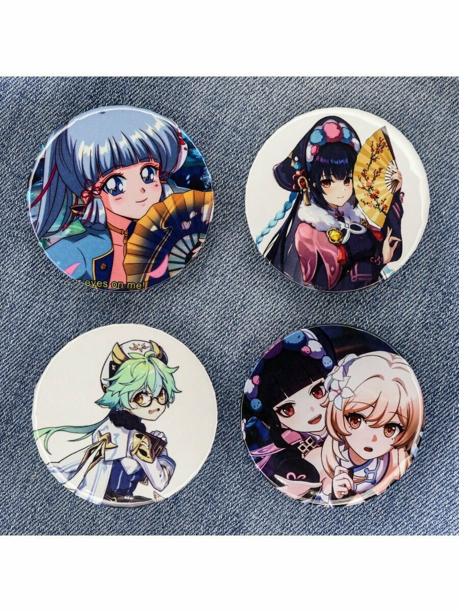 Набор значков аниме серии Genshin Impact