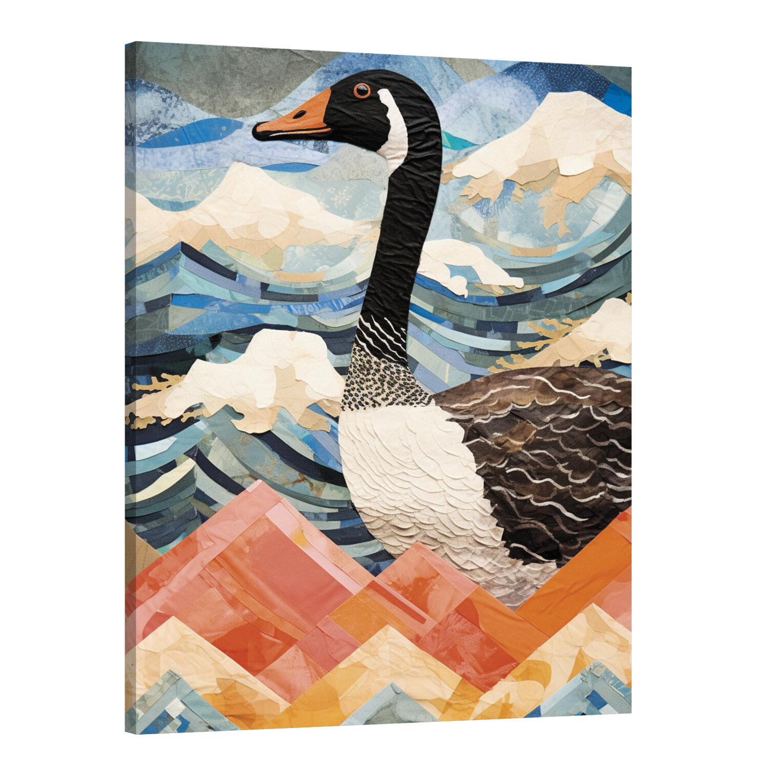 Интерьерная картина 50х70 "Гусь на фоне волнующегося моря"