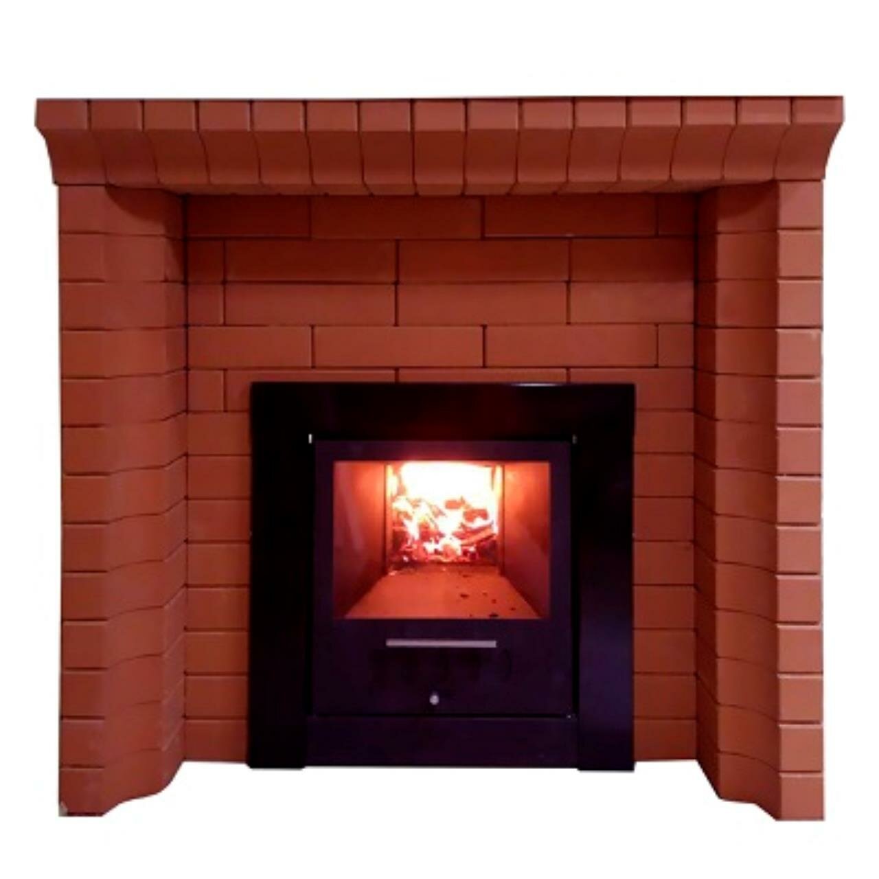 Портал для печей Фигурный Кирпич (Красный) Размер 1000х1000 мм