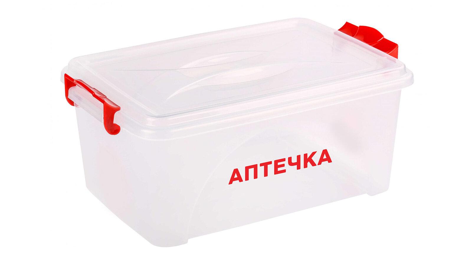 Контейнер "Аптечка", М7372, прямоугольный, с ручками, прозрачный, 34х23х15 см