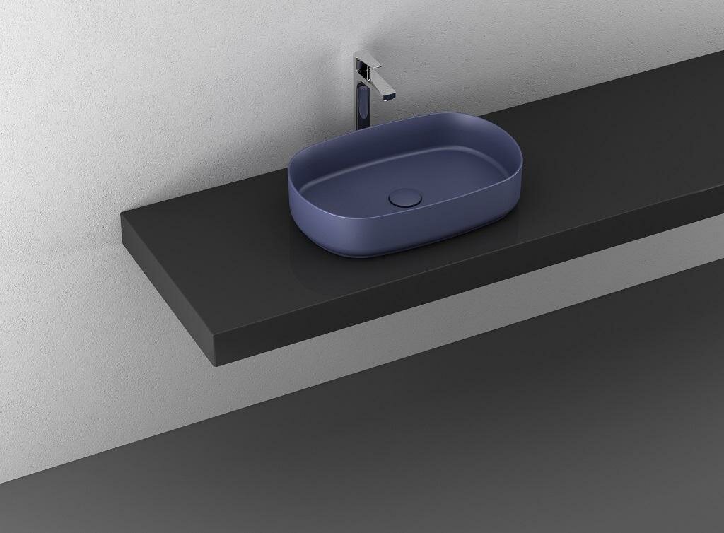 Накладная раковина ISVEA Infinity 55см овальная матовая синий