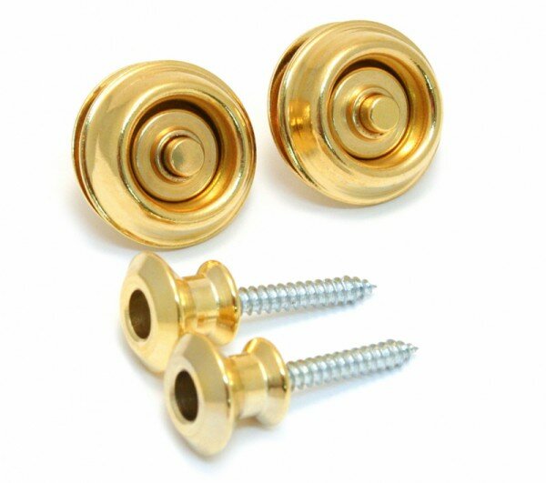 Комплект стреплоков (пара) DUNLOP SLS1034G DUAL DESIGN, позолота