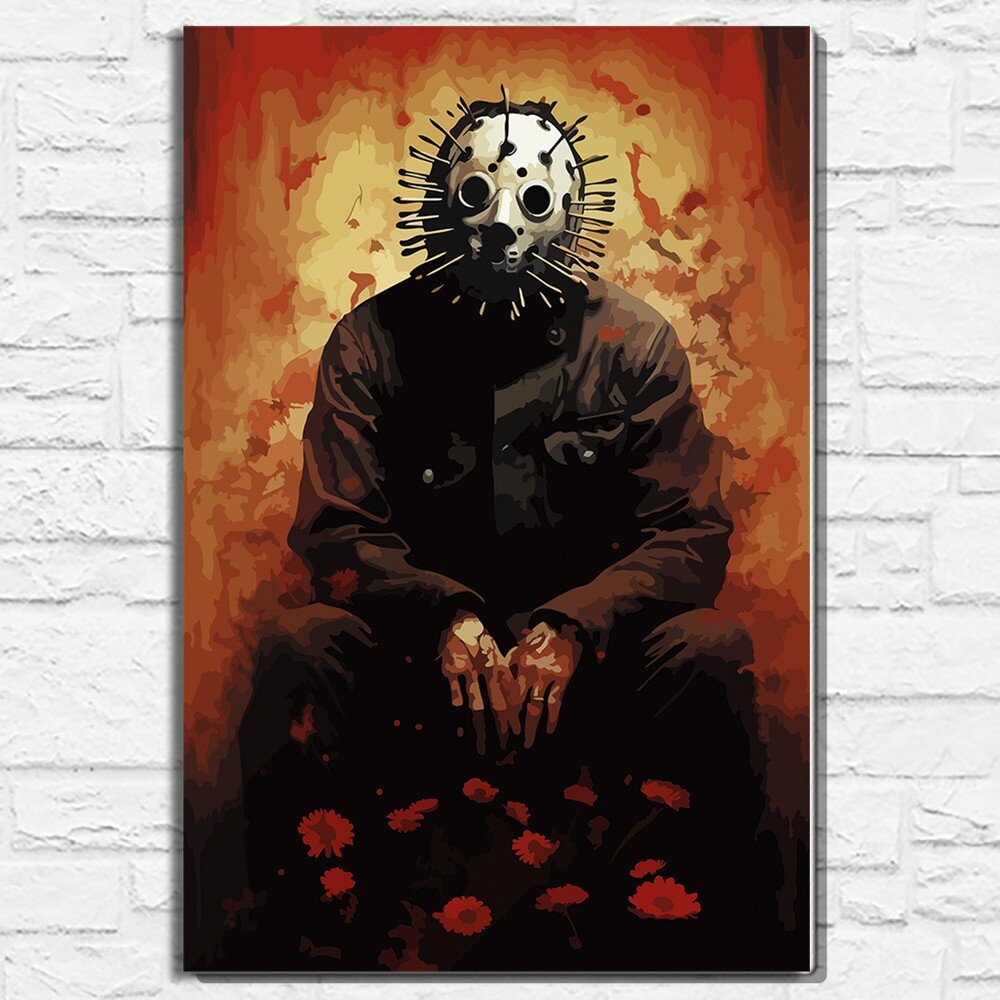 Картина по номерам на холсте музыка рок (Slipknot, Слипкнот, хоррор) - 13635 В 60x40