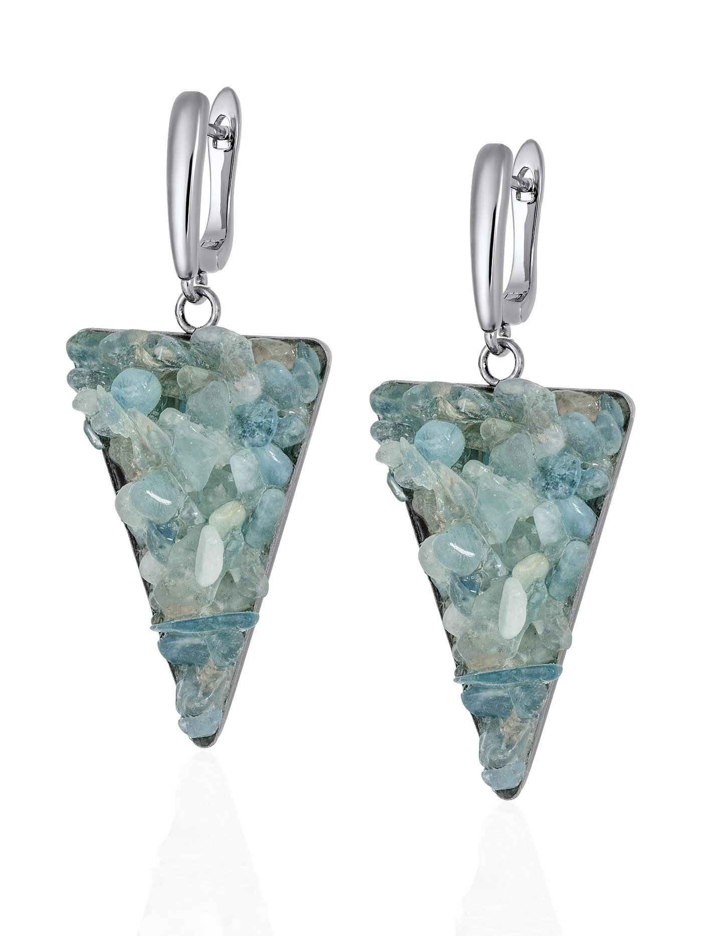 Серьги, аквамарин