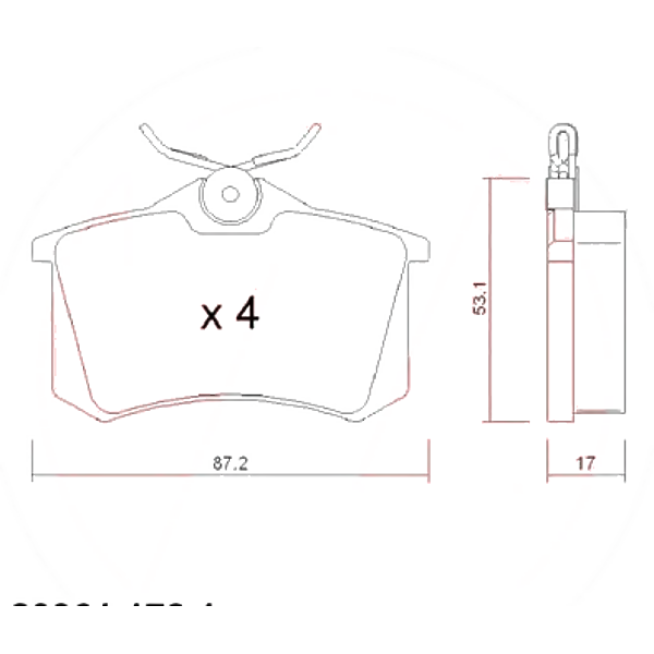 ZIMMERMANN 20961.172.1 (1001096 / 1027640 / 1607083280) комплект тормозных колодок, дисковый тормоз