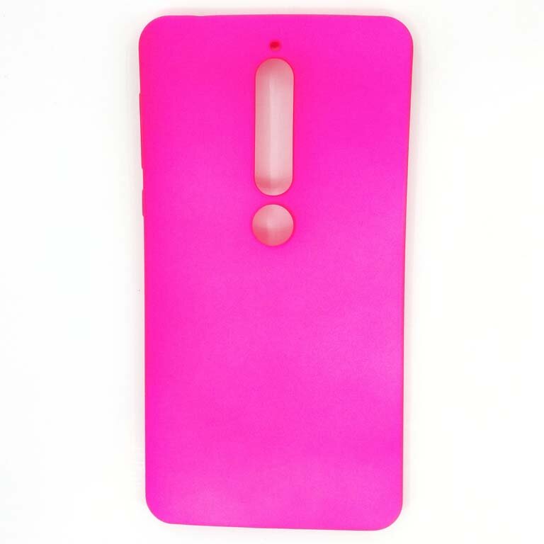 Силиконовый чехол для Nokia 6.1 (2018) (Soft Touch, ярко-розовый)