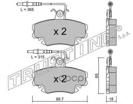 К-т дисков. тормоз. колодок Citroen ZX 1.6-2.0 91- П Trusting арт. 0341