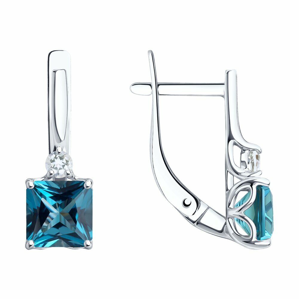 Серьги, белое золото, 585 проба