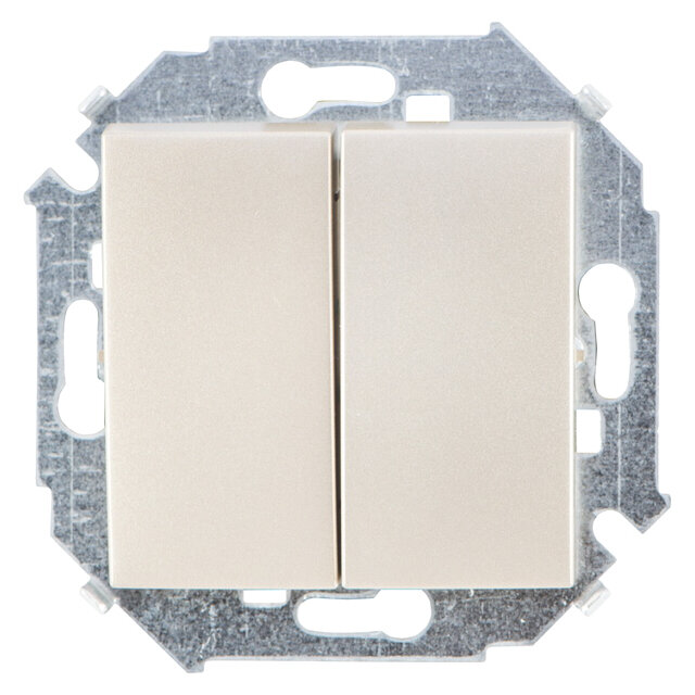 SIMON выключатель 2-клавишный серия 15 цвет шампань декоративная настенная электрика