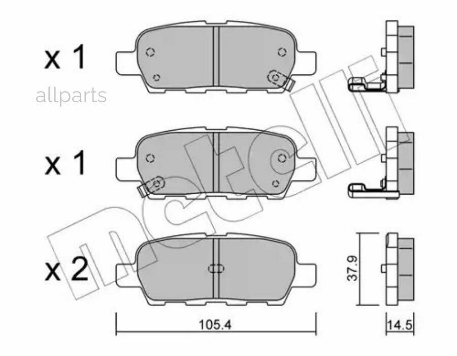 METELLI 22-0612-0 Колодки тормозные задние дисковые к-кт