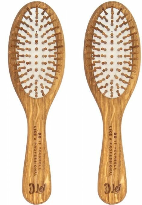 LEI Расческа массажная 211 дерево, деревянные зубцы темные, 2 шт