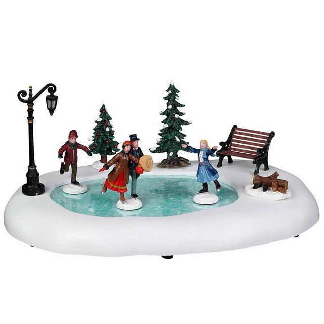 Композиция Зимний каток, 12*29*20 см, движение, батарейки, Lemax, 94024-lemax