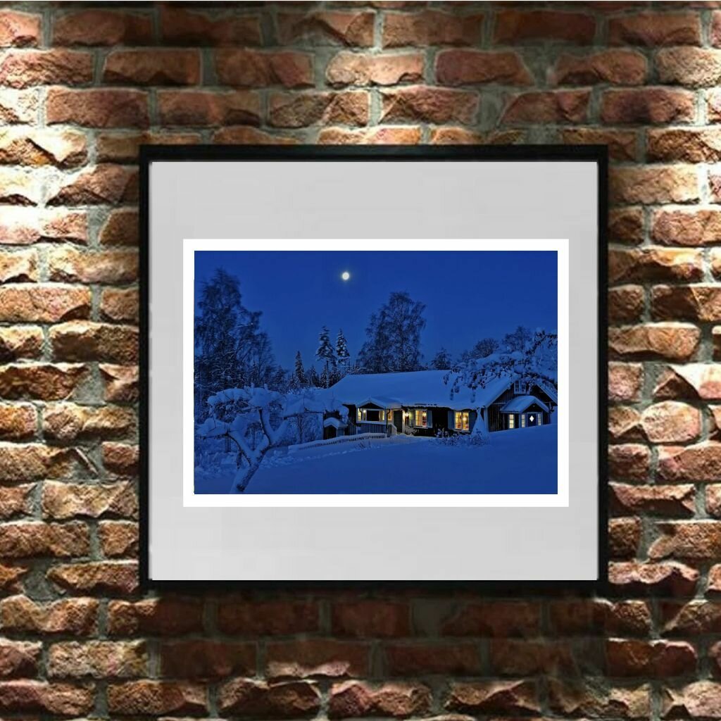 Постер "Уютный домик в деревне зимой" из коллекции "Природа" А3