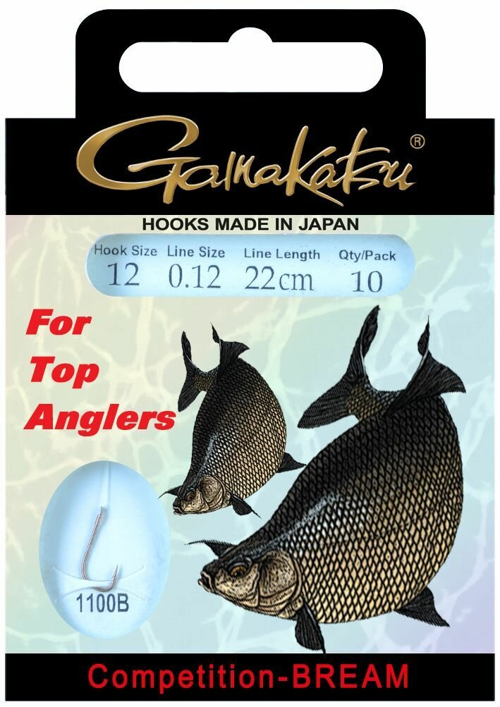 Крючок Gamakatsu Hook BKS-1100B Bream 22 cм Comp №16 d0.10