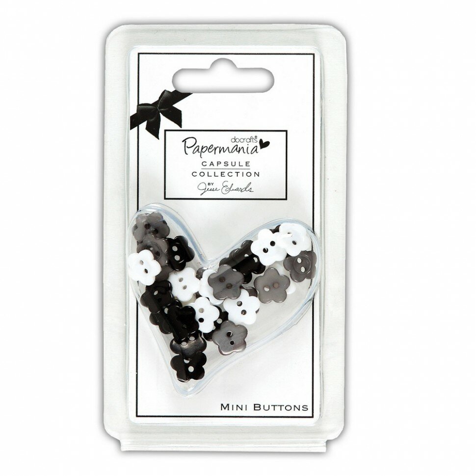 #PMA354223 Набор мини-пуговиц "Цветы" Bexley Black Docrafts 30 шт