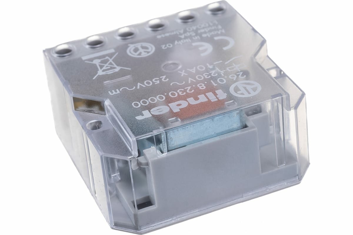 Finder , Импульсное реле, установка в монтажную коробку; 1НО контакт 10А ; 230В AC, 260182300000