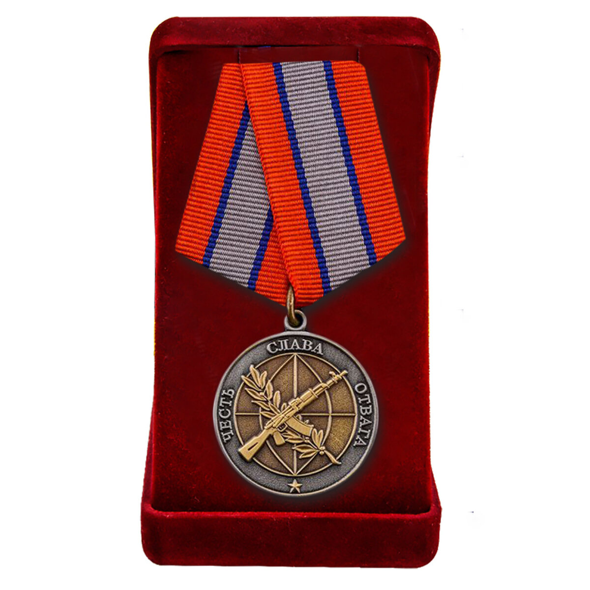 Муляж "Ветеран боевых действий" в бархатистом футляре