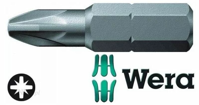 Бита pz2 25 мм хвостовик С6,3 мм WERA