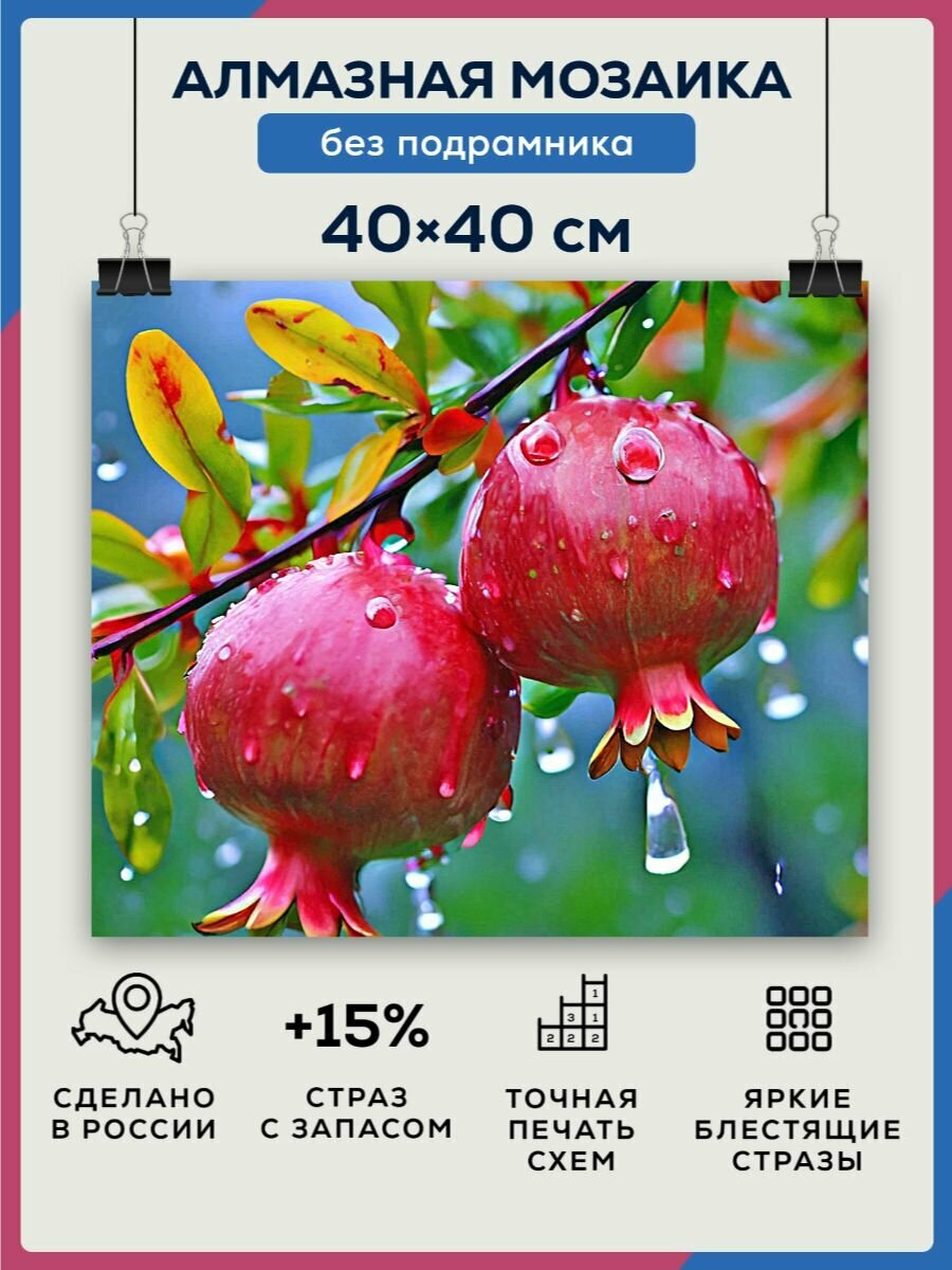 Алмазная мозаика 40x40 Гранат без подрамника