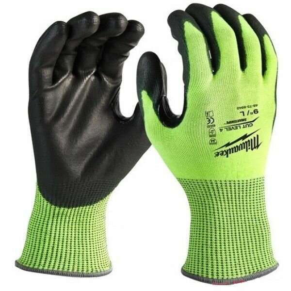 Сигнальные перчатки Milwaukee с уровнем сопротивления порезам 5