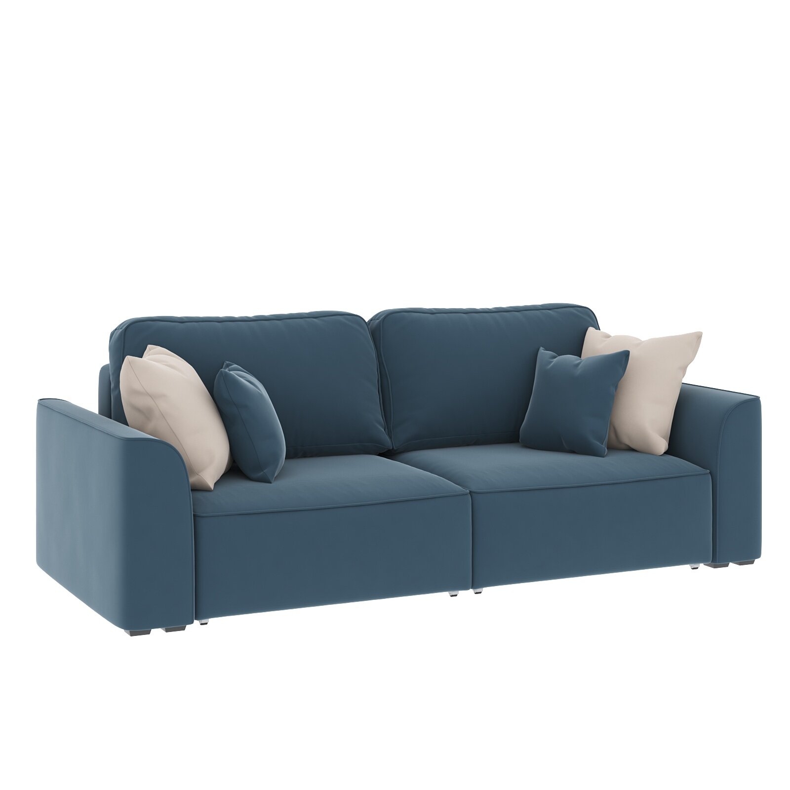 Диван-еврокнижка Сиэтл в изумрудном велюре К79, подушки К24 для гостиной