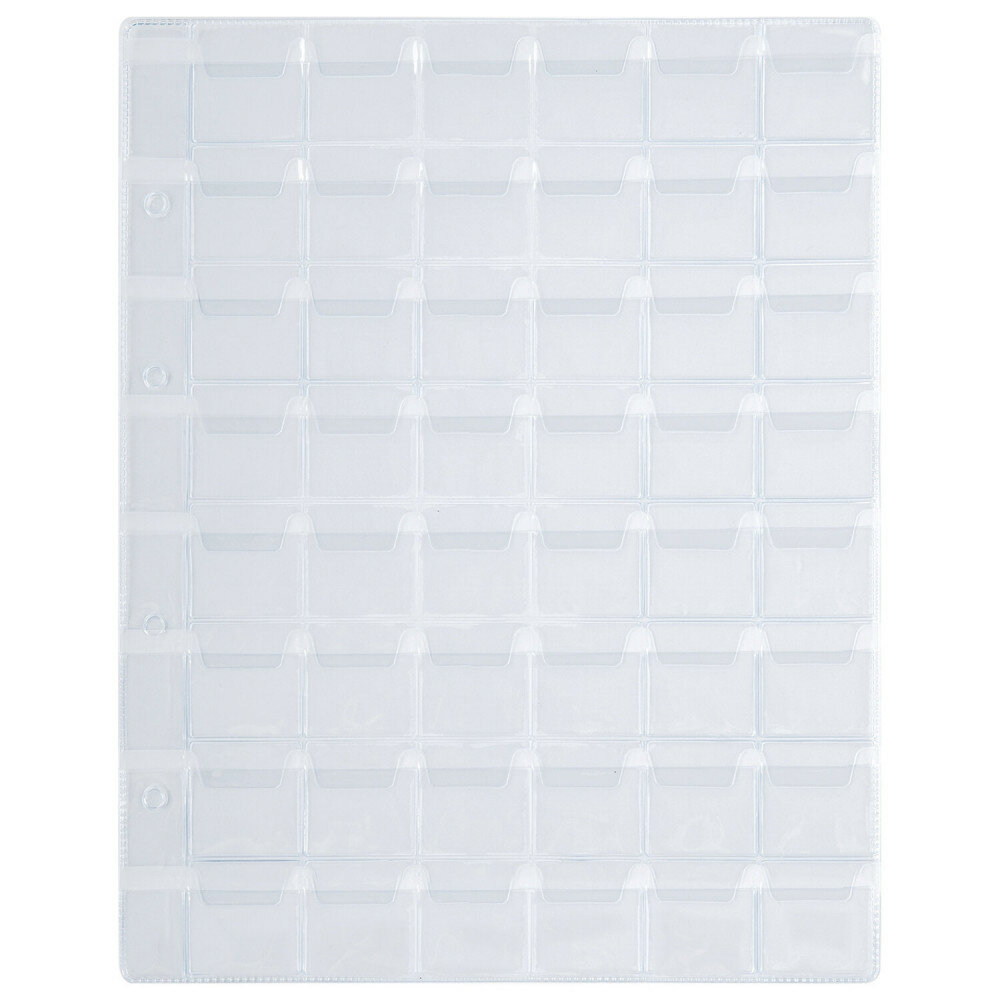 Листы-вкладыши для альбома "OPTIMA" на 48 монет d до 25 мм комплект 10 шт 200х250 мм ПВХ STAFF 238086 1 шт