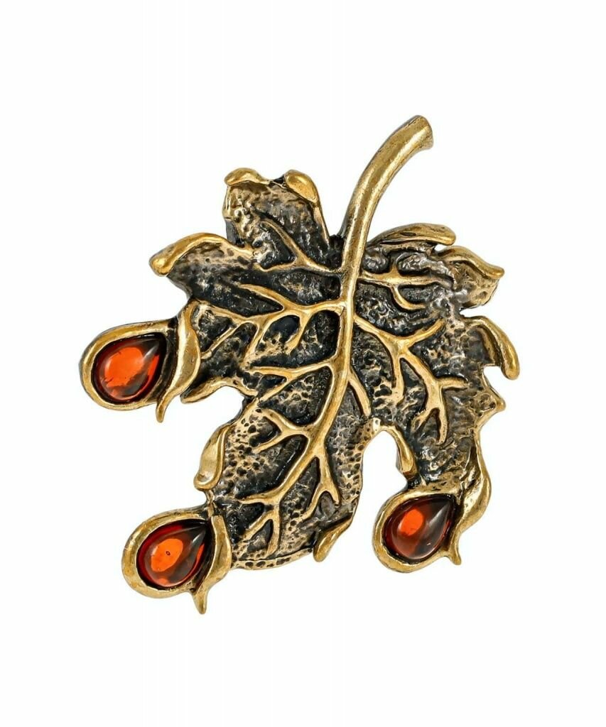 Брошь, янтарь