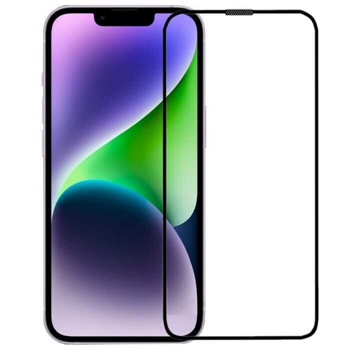 Защитное стекло 2.5D с защитой динамика для iPhone 13 Pro Max, 14 Plus Черный