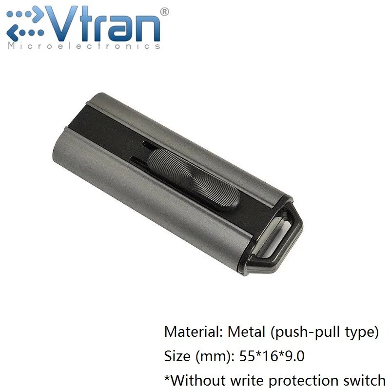 Флешка Vtran 32 ГБ, металл, серый/черный, USB 3.0