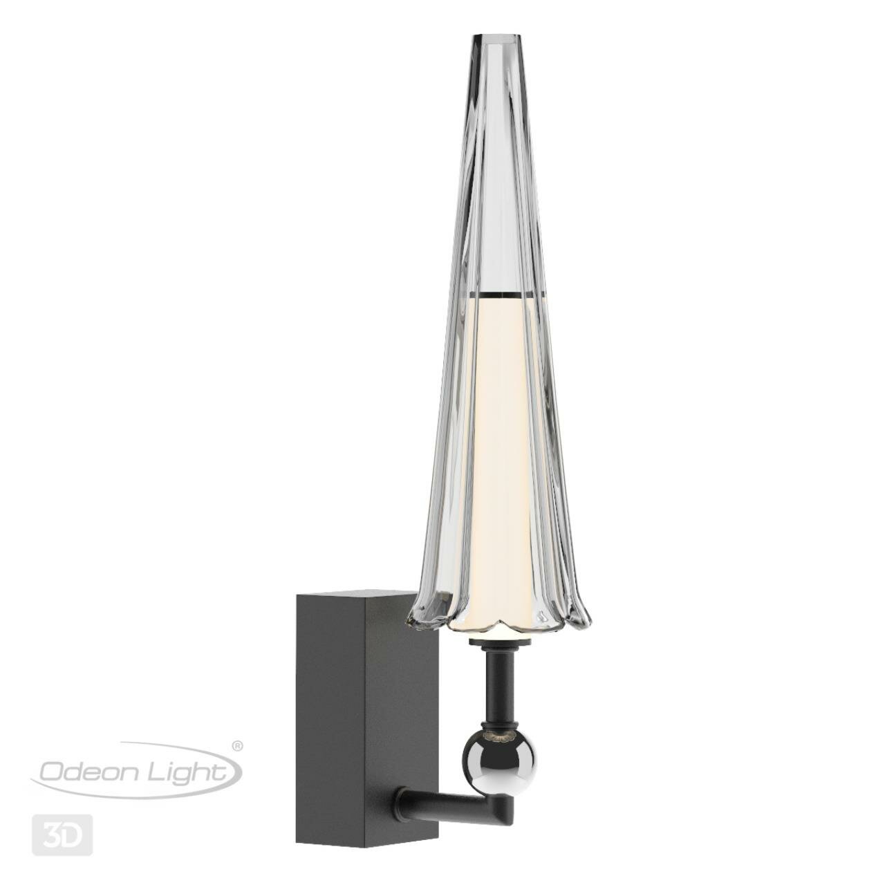 5429/5WL MODERN ODL_EX24 137 черный матов./прозрачный/металл/стекло/акрил Бра LED 5W 3000K 350Лм FUNGO