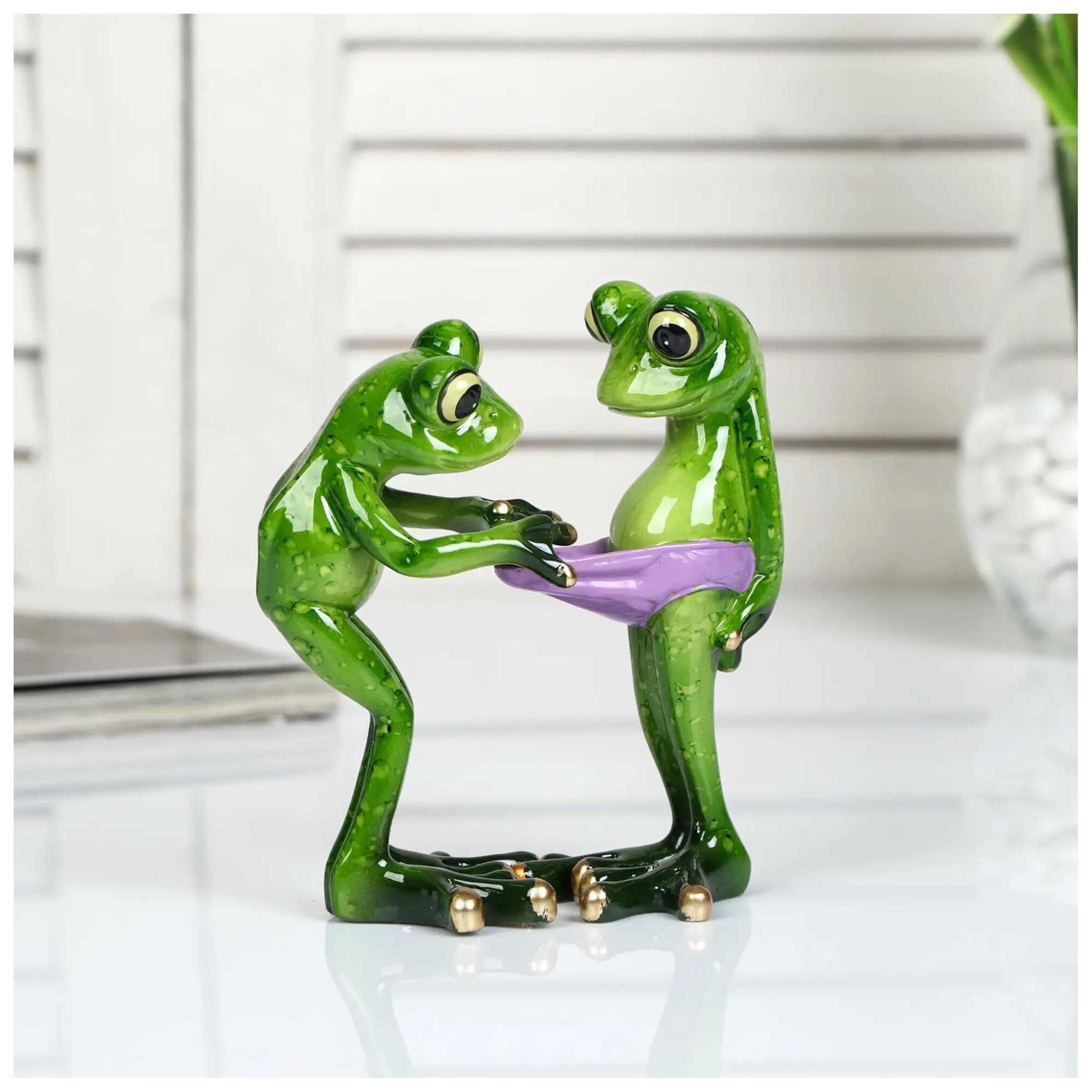 Декоративная фигурка «Лягушки хулиганы», 14х6х11 см, полистоун