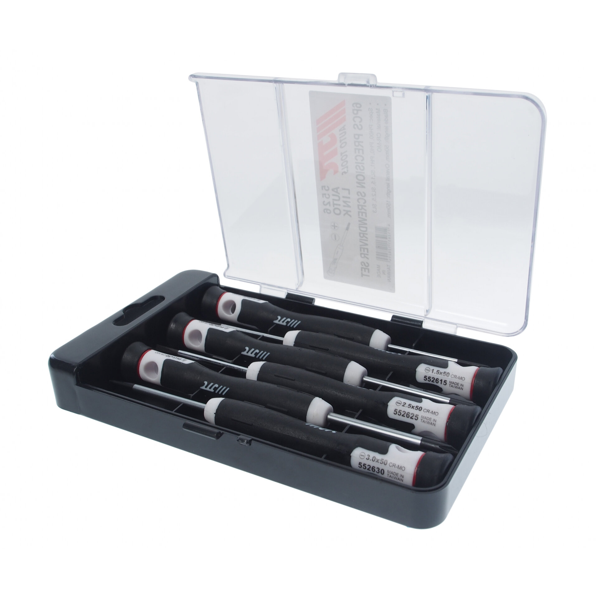 Набор отверток прецизионных PH00/0/1 SL1.5/2.5/3 L=150мм 6 предметов, JTC JTC-5526 (1 шт.)