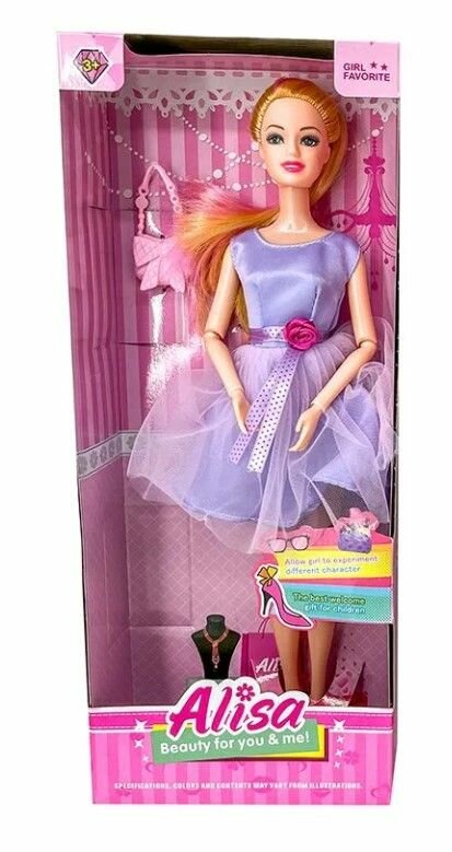 Кукла в фиолетовом платье