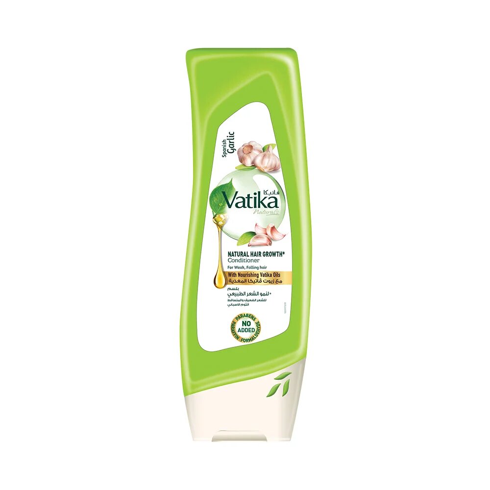 Vatika SPANISH GARLIC Natural Hair Growth Conditioner, Dabur (Ватика испанский чеснок Кондиционер для роста волос для ослабленных и выпадающих волос, Дабур), 200 мл.