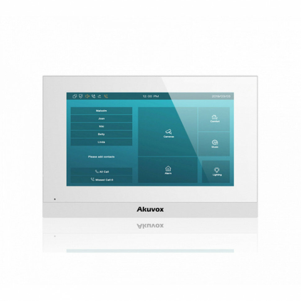 Akuvox C313W V2 WHITE Linux монитор для SIP-домофона (интерком-панель) (белый)