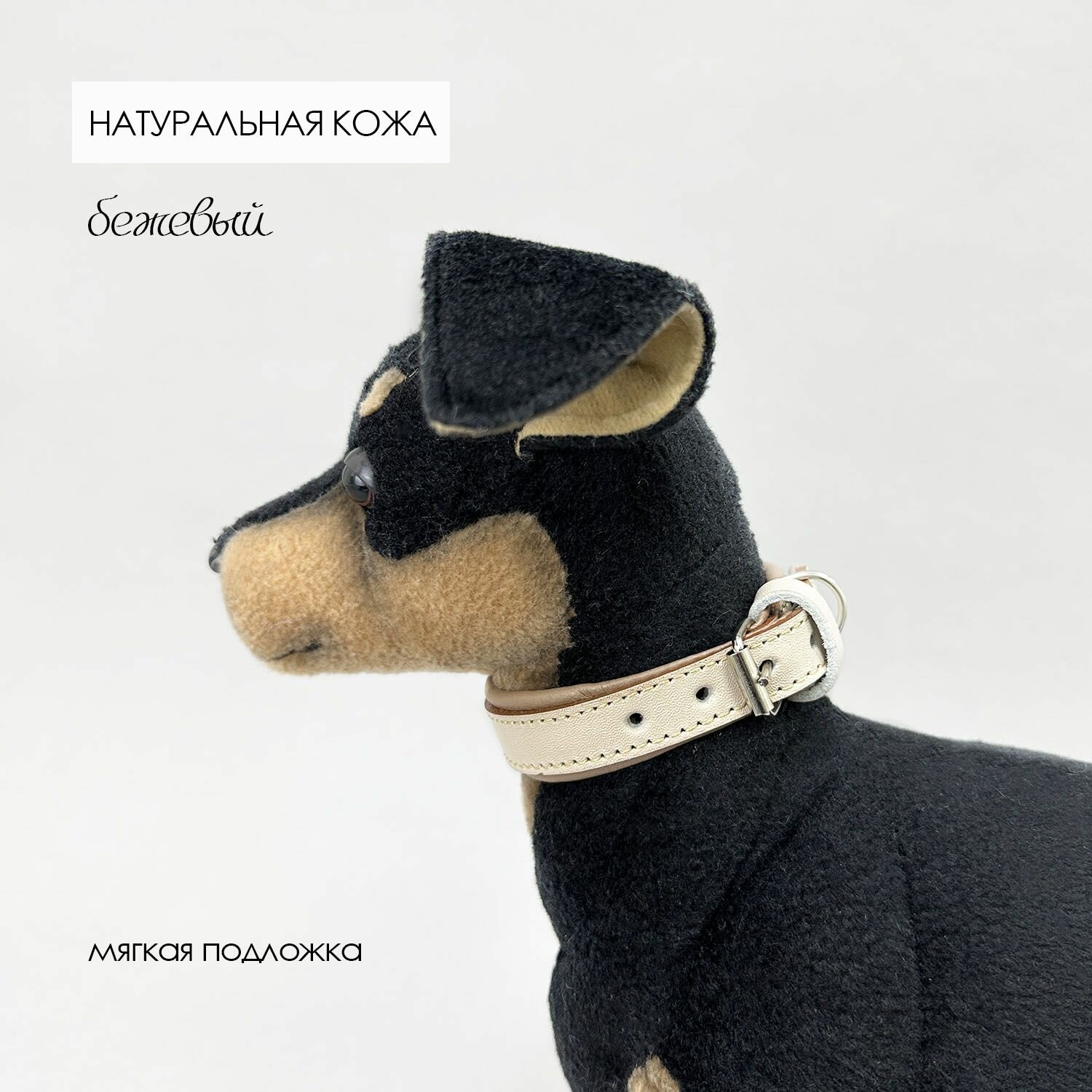 Ошейник для собак мелких пород из натуральной кожи Анатомический
