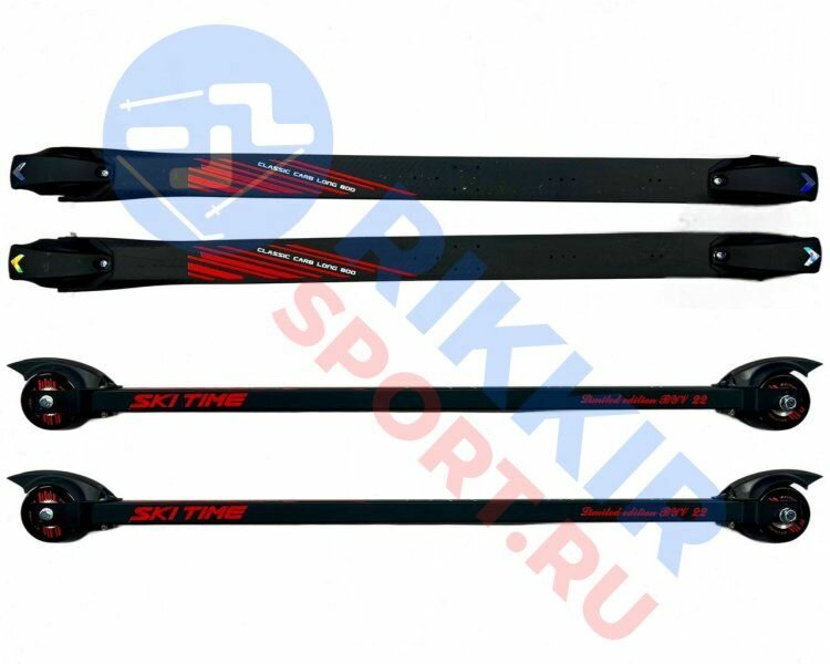 Лыжероллеры SKI TIME CL70-50 Long Carbon NEW Black/Red 830 (2,75)