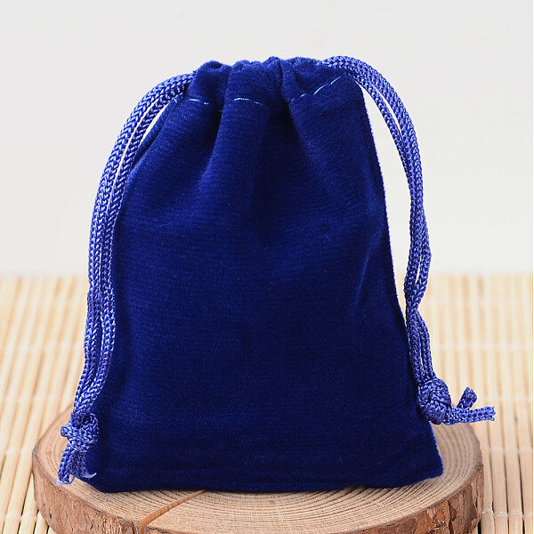 Мешочек из бархата, 15х10см, синий, 2 шт.