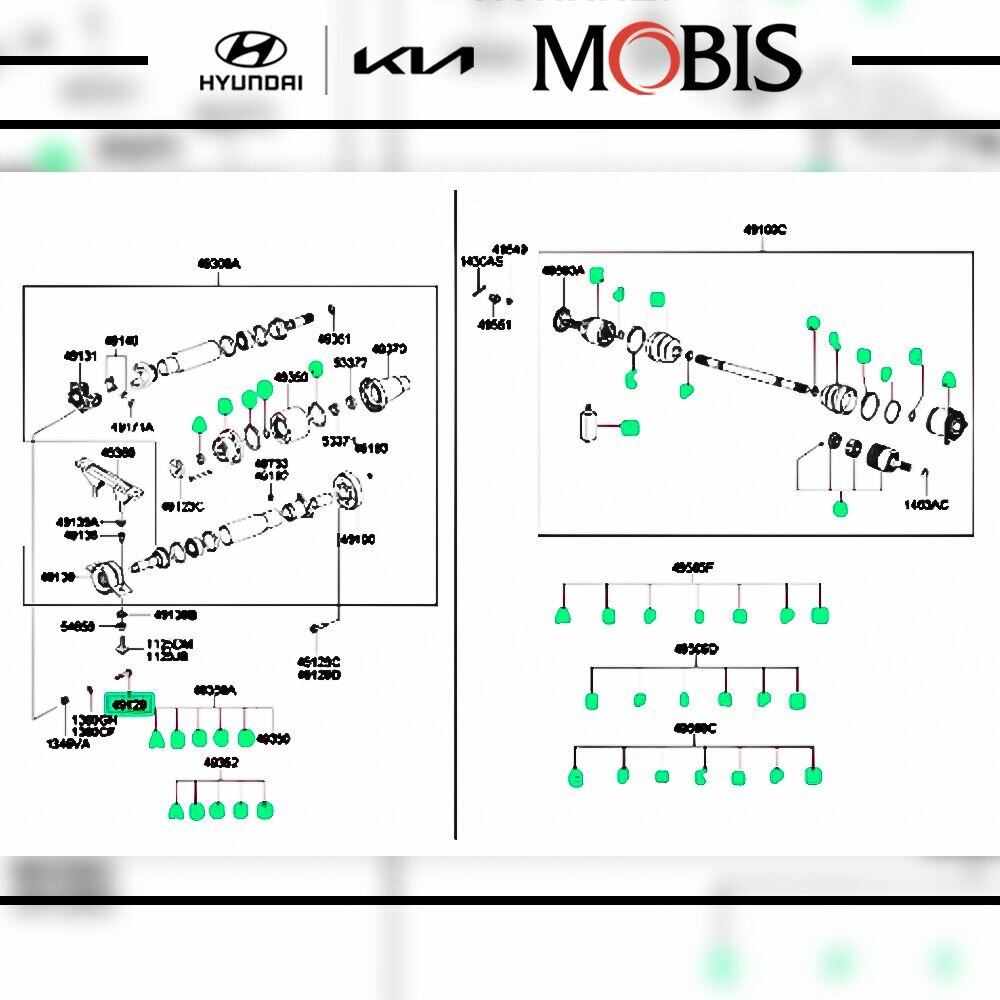 Болт 4шт. Hyundai H-1, H-100 Porter, Santa Fe Classic / арт. 4912943000 / бренд MOBIS