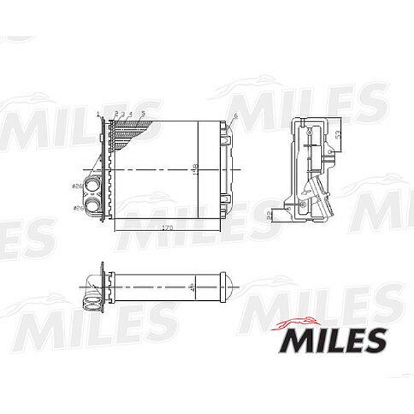 MILES achm001 (ACHM001 / ACHM001_MI) радиатор отопителя Renault (Рено) logan / duster / sandero 1.2-2.0 / 1.5d 04-